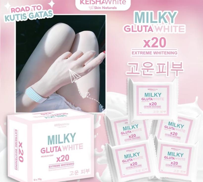 KEISHA WHITE MILKY GLUTA WHITE PREMIUM SOAP X20 EXTREME WHITENING ...