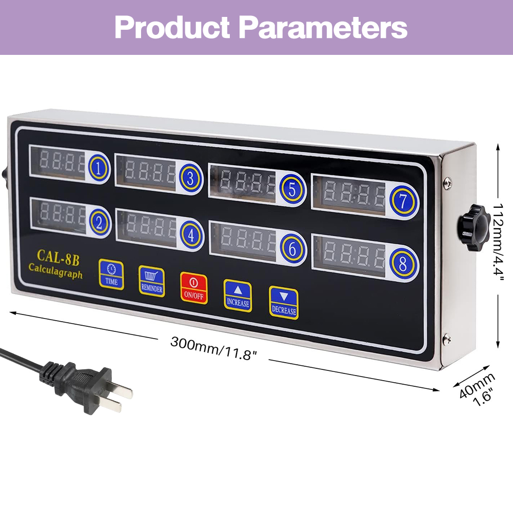 3 Stage Reminder 8 Channel Digital Timer Kitchen Cooking CAL-8B LCD ...