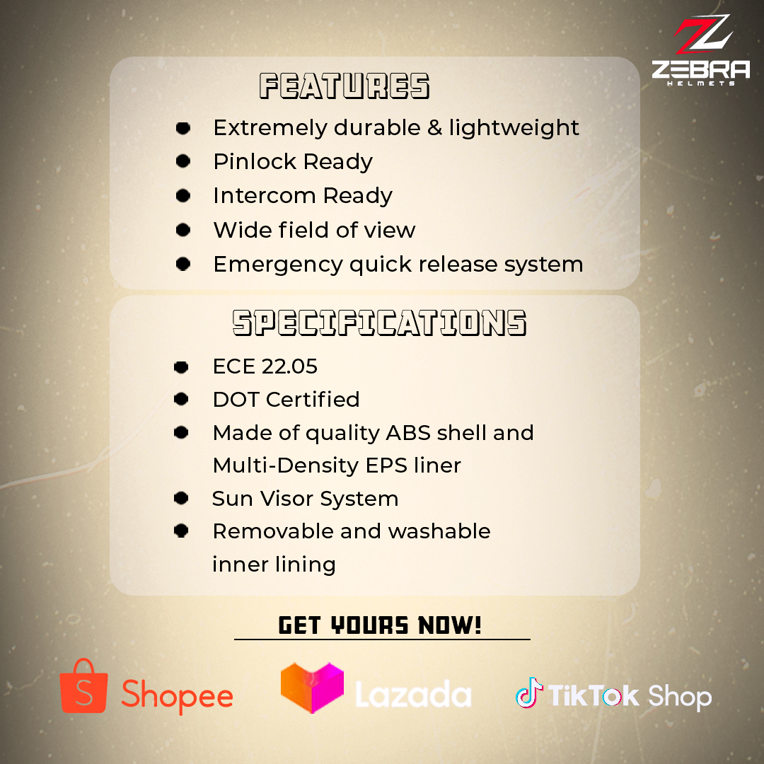 ZEBRA 807 CRUISER Half Face Classic Helmet For Motorcycle Retro Vintage ...