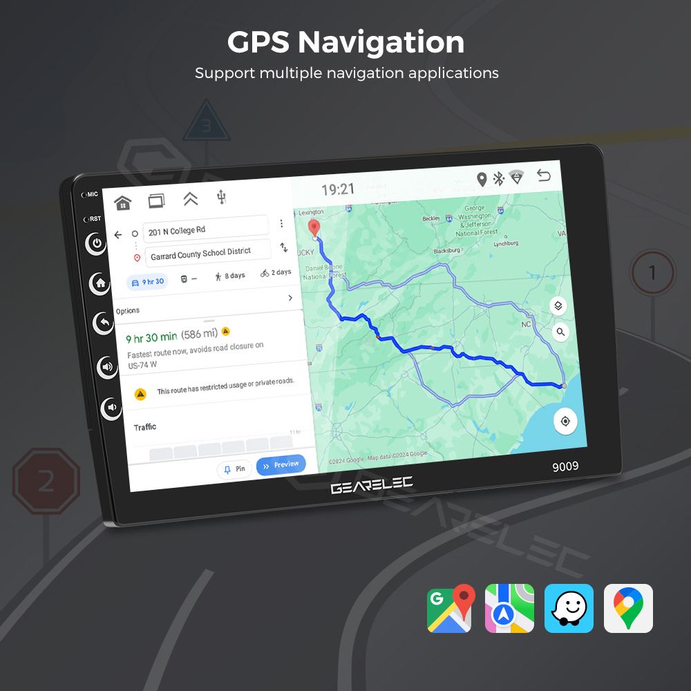 GEARELEC 7/9/10 Inch Android Head Unit Touch Screen Car Stereo With GPS ...