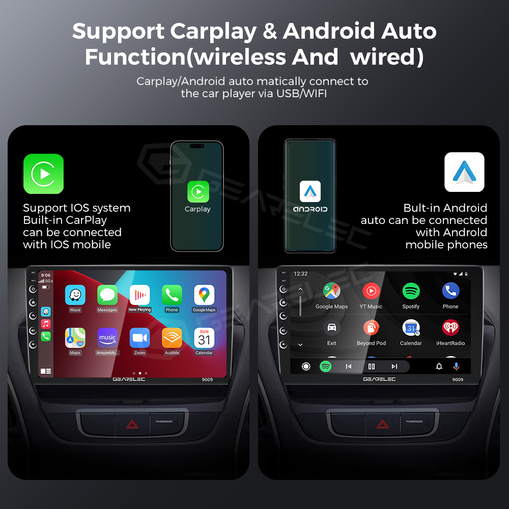 GEARELEC 9 Inch Android Head Unit Touch Screen Car Stereo With ...