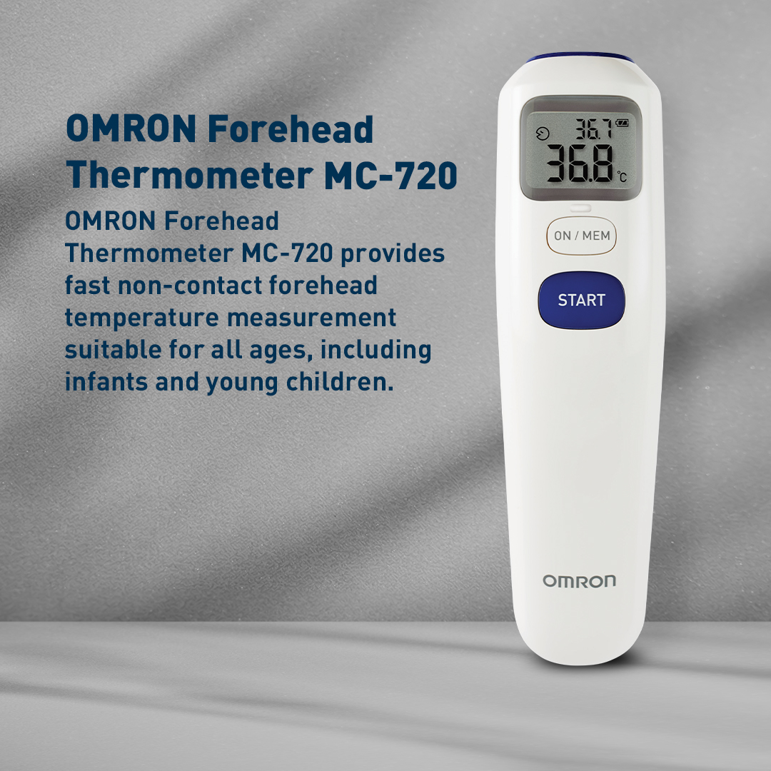 Omron MC-720 Digital Forehead Thermometer for Baby and Body Temperature ...