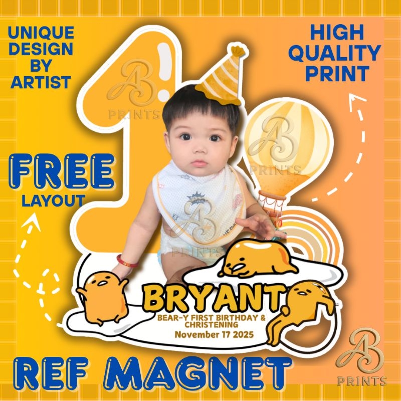 REF Magnet Number Souvenir Birthday Christening Debut Customized ...