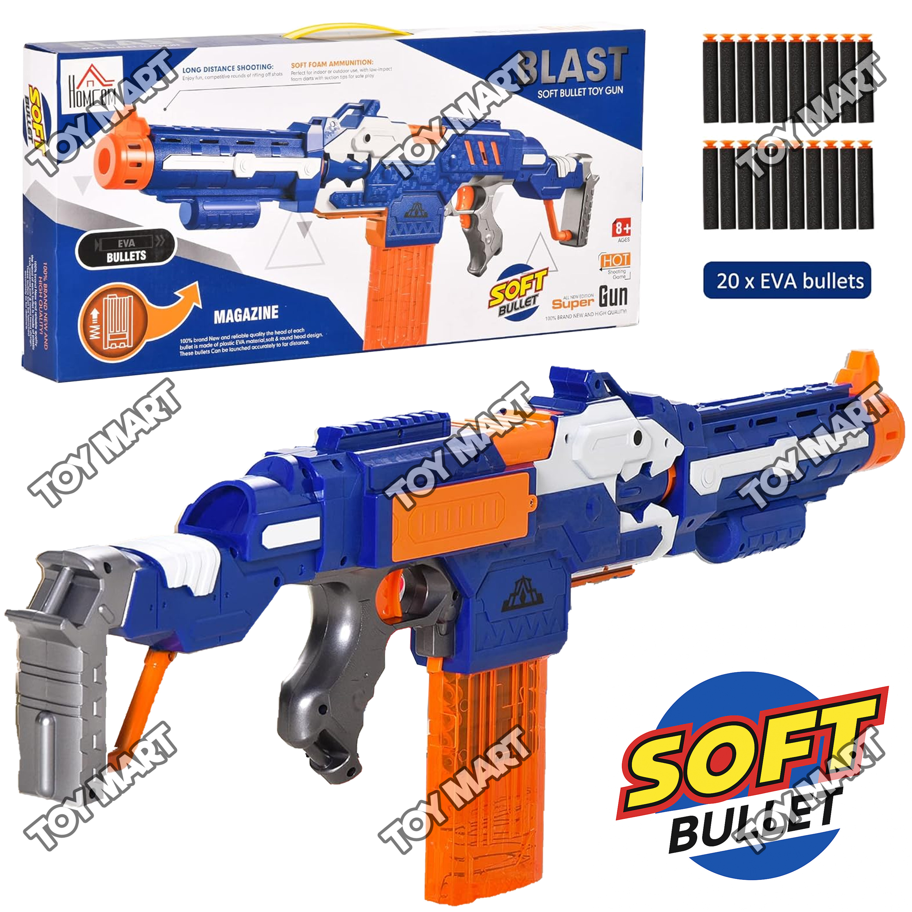 BLAST Long Barrel Stryfe Soft Bullet Toy Gun EVA Dart Blaster Toy for ...