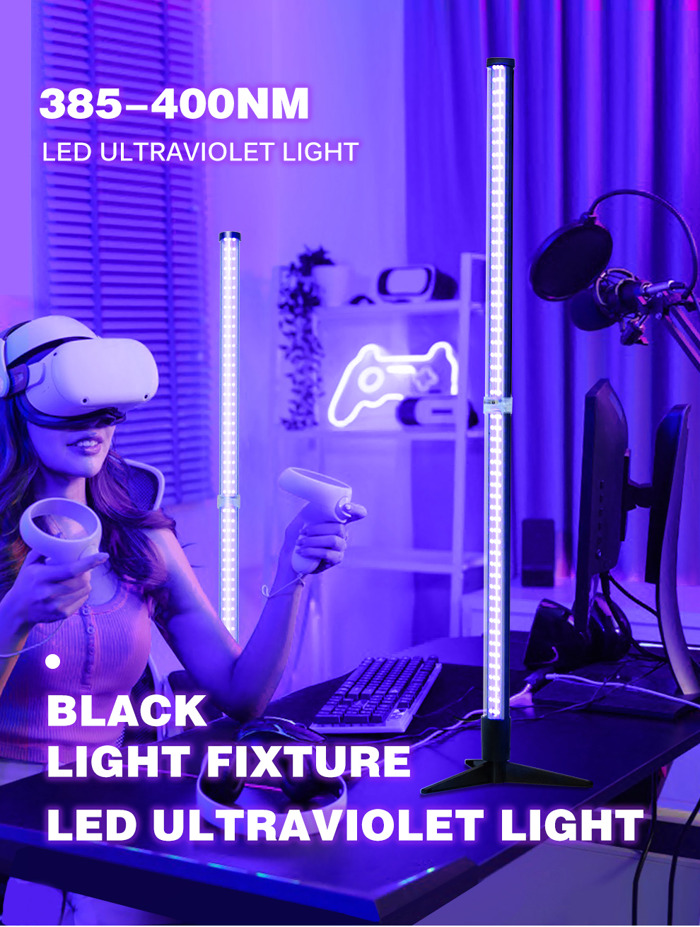 UV LED Light Tube 385-400nm UV Curing Light Fluorescent Ultraviolet ...