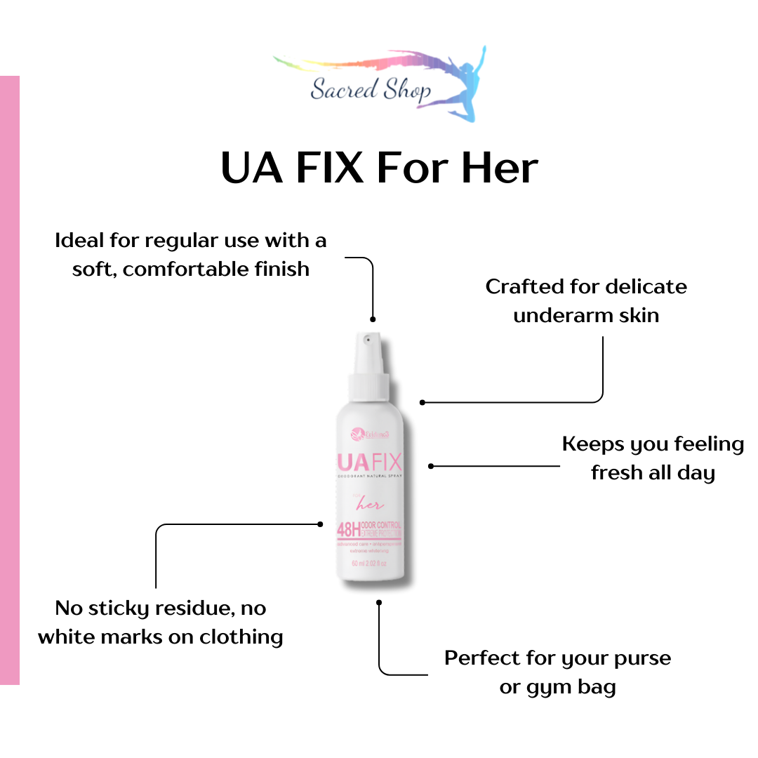 UA FIX FOR HER – Underarm Protection Spray | 48hr Odor Shield + Smooth ...