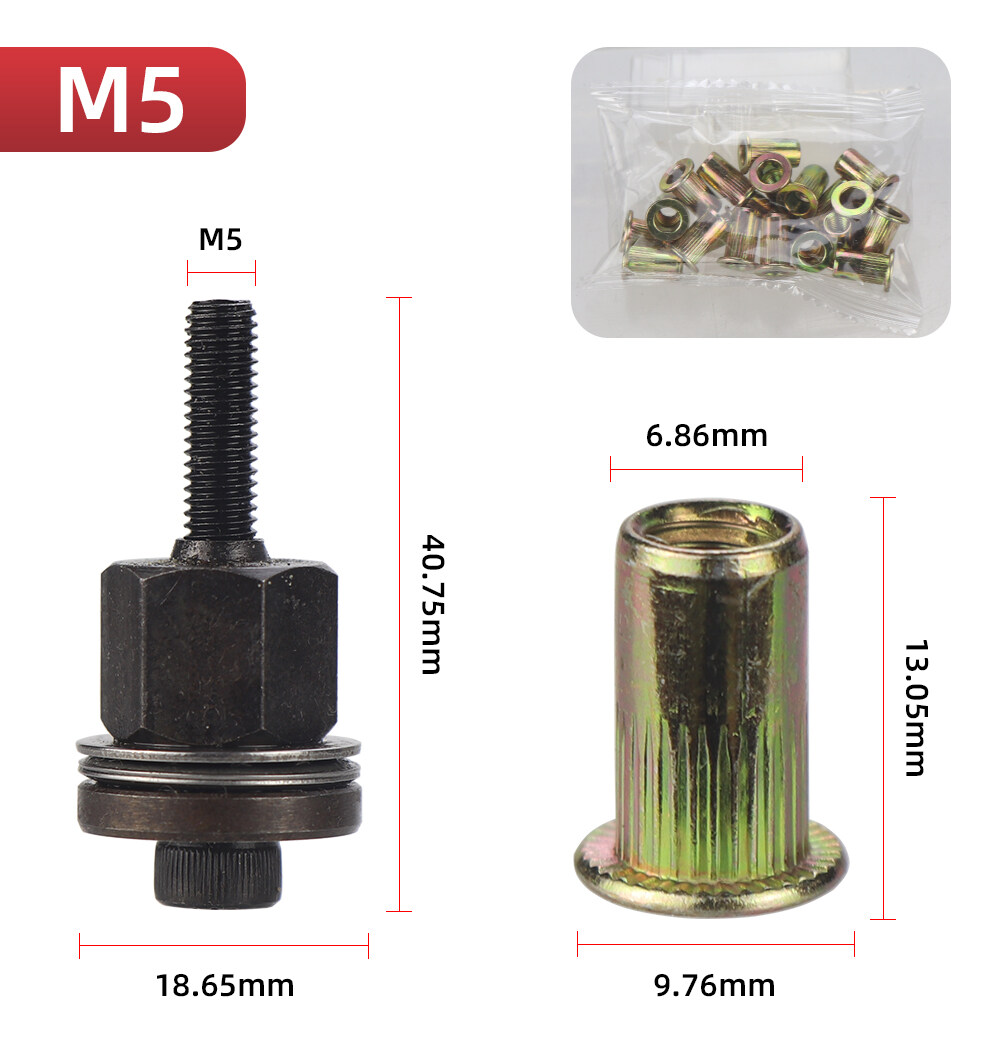 M6 M8 Hand Rivet Nut Head With 20pcs Nut Set For Manual Riveter Rivet ...