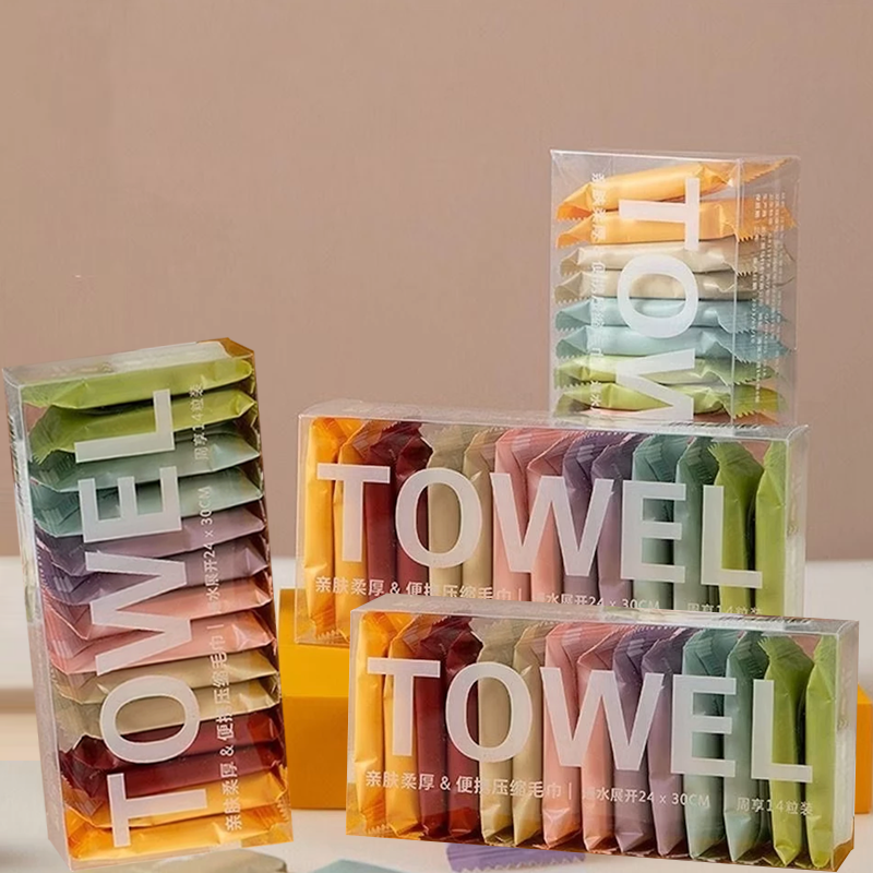 7-14pcs thickened compressed towel:disposable portable pure cotton ...