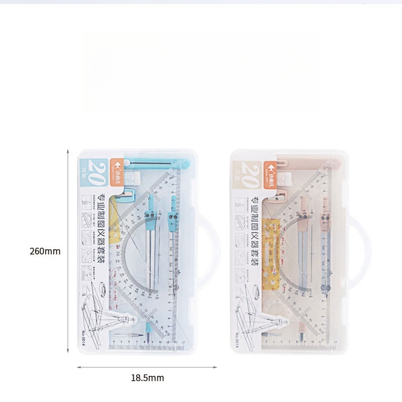 Geometry Tools Set with Compass Protractor Triangle Rulers Exam ...