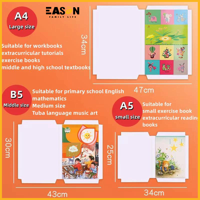EasonShop COD 10 Sheets Transparent Self-adhesive Book Cover Wrapper ...