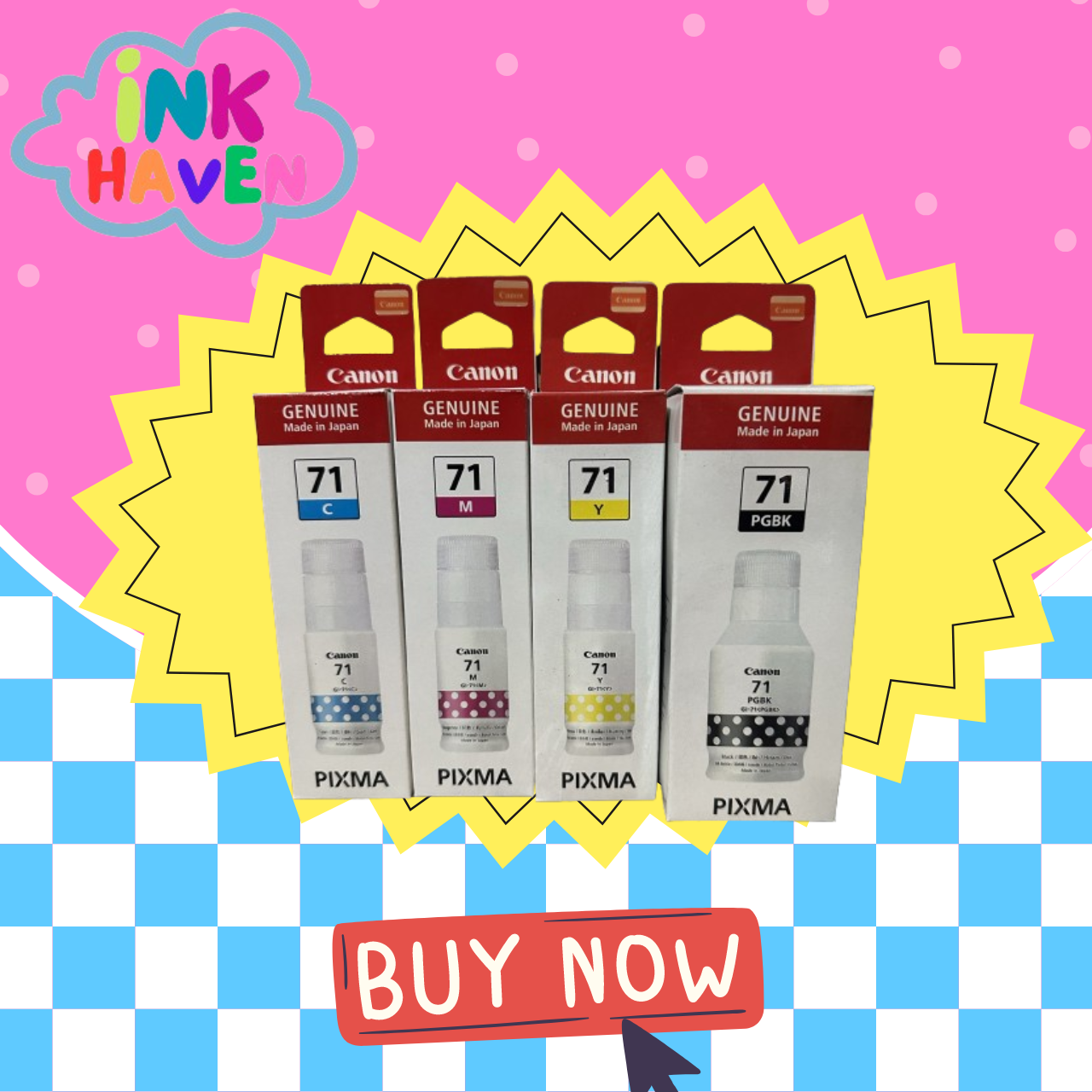 Genuine Canon Pixma 71 Ink GI-71 (Set) for G1020 G2020 G3020 G3060 ...