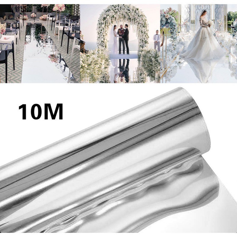 10M Wedding Mirror Carpet Silver Double Sided Silver for T Stage Indoor ...