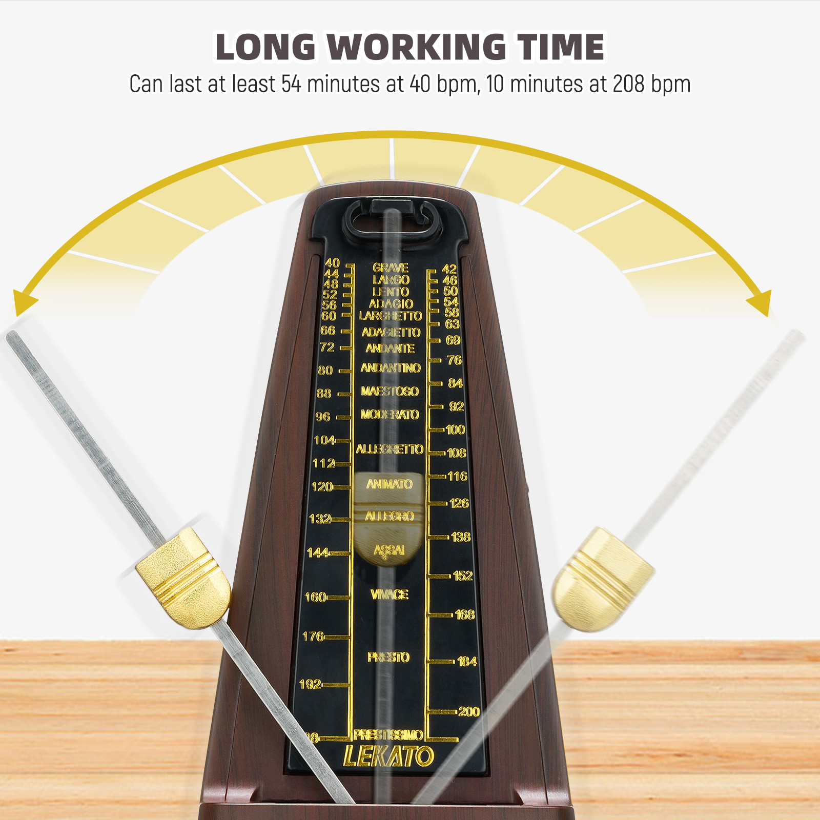 LEKATO Mechanical Metronome For Musical Instruments Accurate Track Beat ...