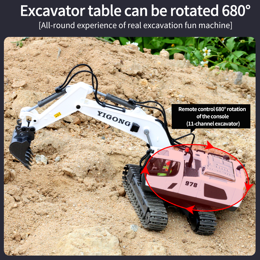 Alloy excavator remote control car toy 2.4Ghz wireless remote control ...