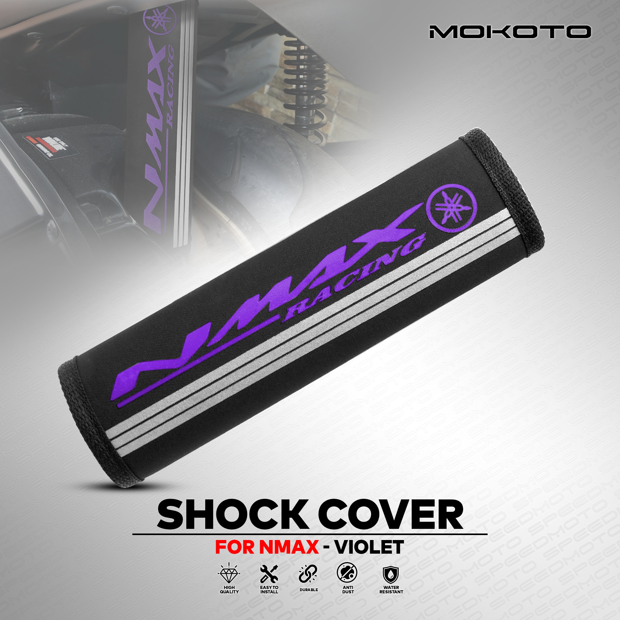 MOKOTO YAMAHA NMAX SHOCK COVER WASHABLE RUBBER-BASED SHOCK MUDGUARD ...