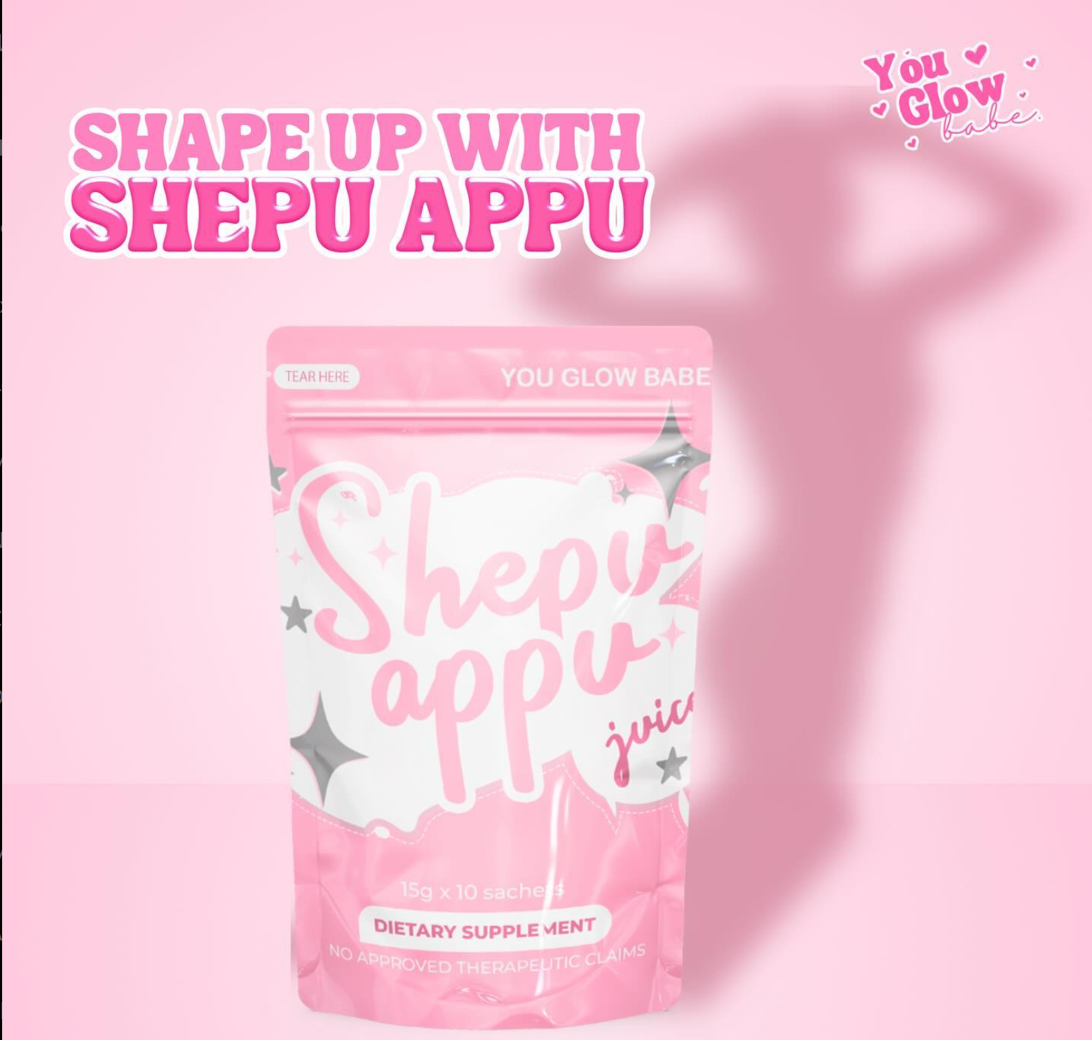 YGB Shepu Appu Juice by You Glow Babe | 10 Sachets x 15g | Strawberry ...