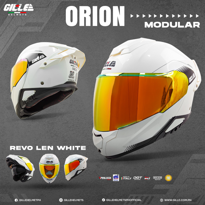𝟭𝟬𝟬%𝗢𝗥𝗜 GILLE AF10 ORION Helmet Modular Full Face For Motorcycle Dual Visor Helmet With Two Lens ...