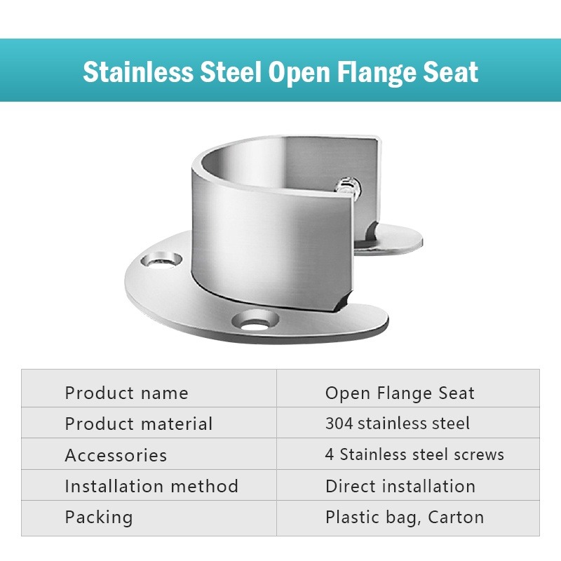 1Pcs U-Shaped Rod Stainless Steel Wardrobe Rods Bracket Closet Flange ...