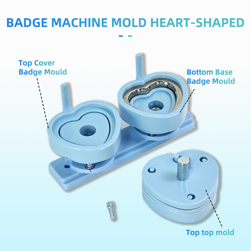 Creative Badge Machine Mold 44mm Heart-Shaped Diy Button Making Mold ...