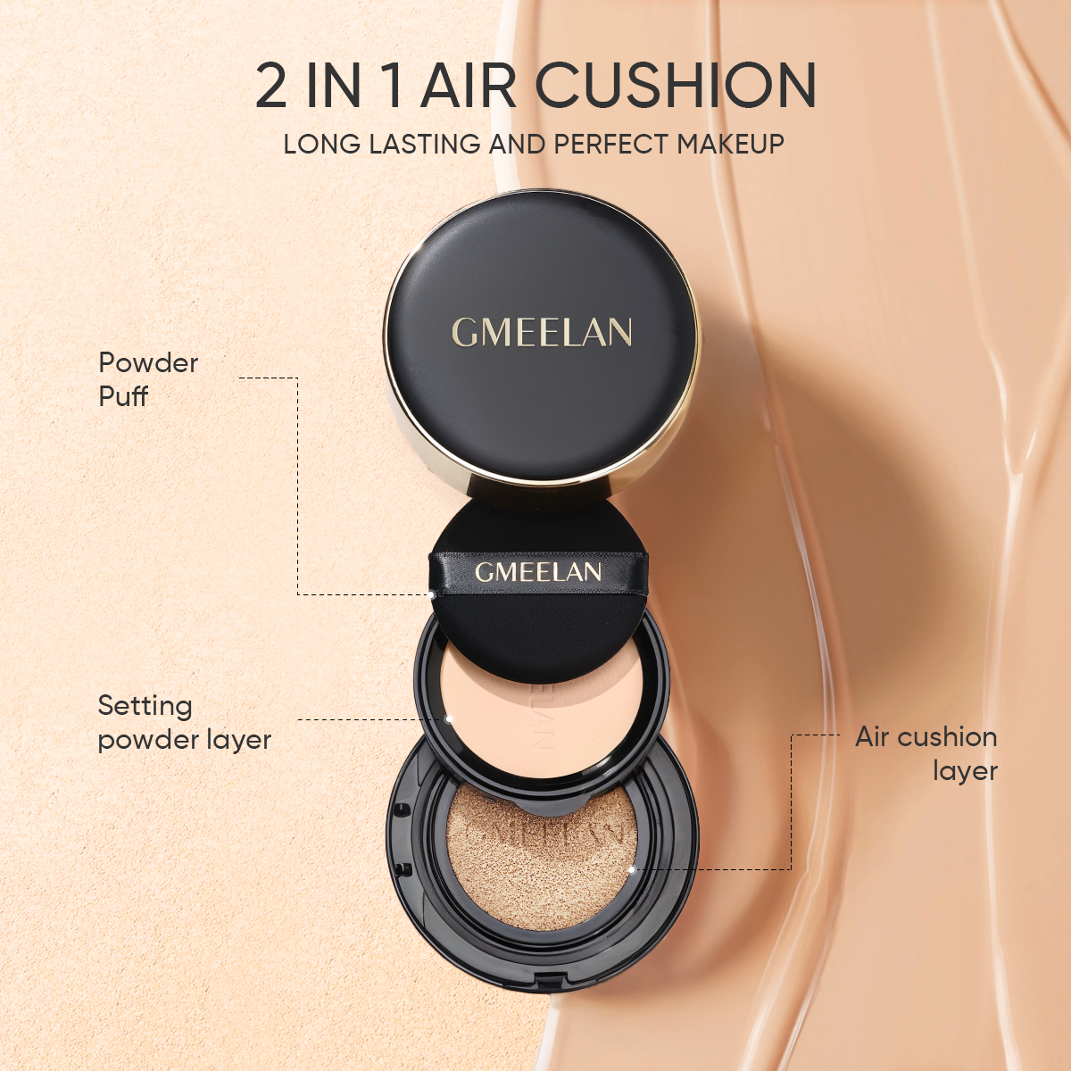 GMEELAN Black Truffle Air Cushion Foundation & Refill Concealer ...
