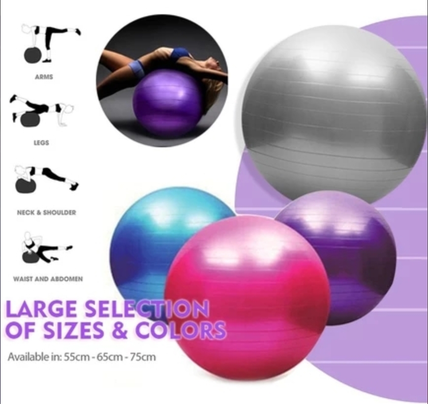 55-75cm Yoga Ball For Pregnant Massage Ball Balance Fitball Anti Burst ...