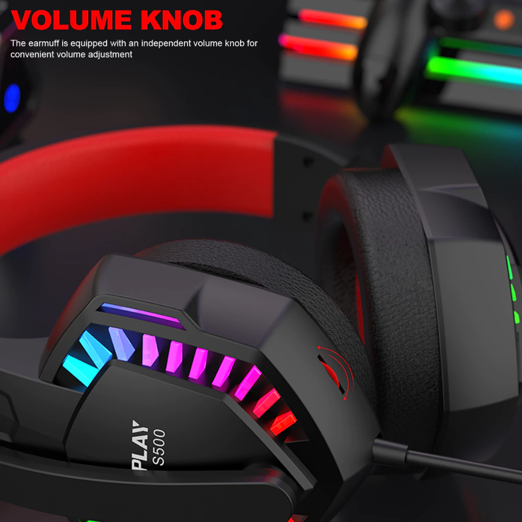 Inplay S500 Wired RGB Gaming Headset With Mic Surround Sound Over Ear ...