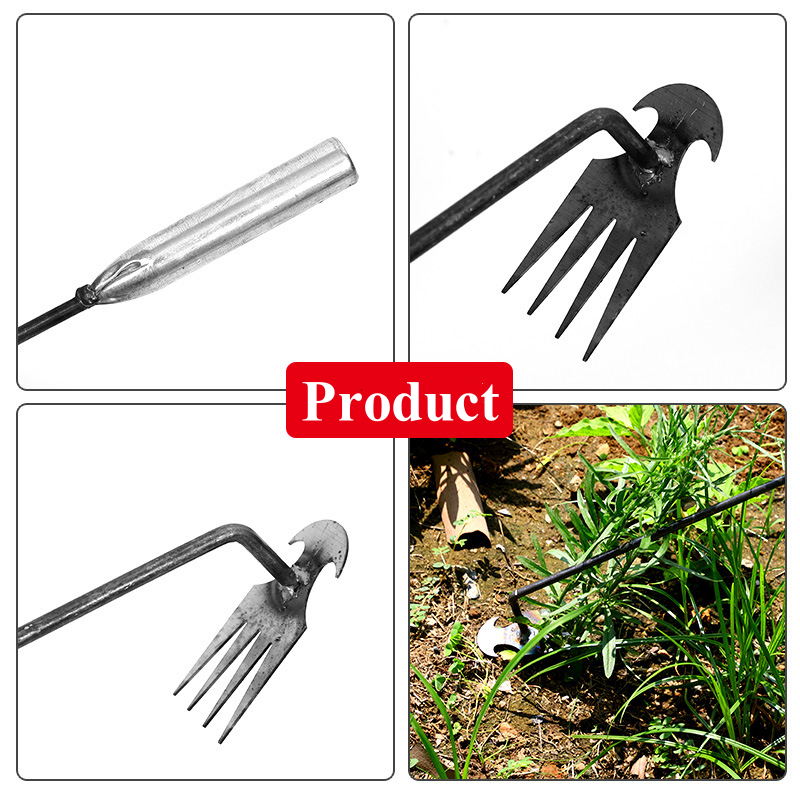 Weeding and rooting tool steel 4 tooth weeder root digger garden hoe ...