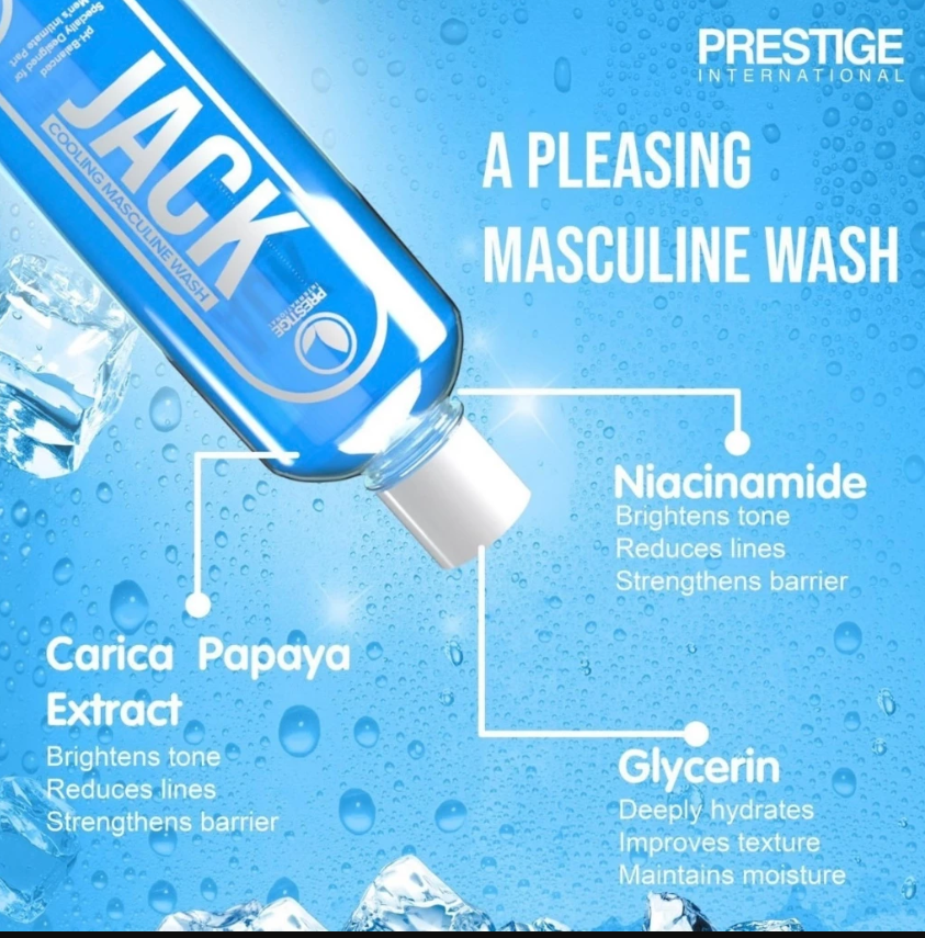Prestige Jack Cooling Masculine Wash 250ml - Body Care for men | Shopee ...