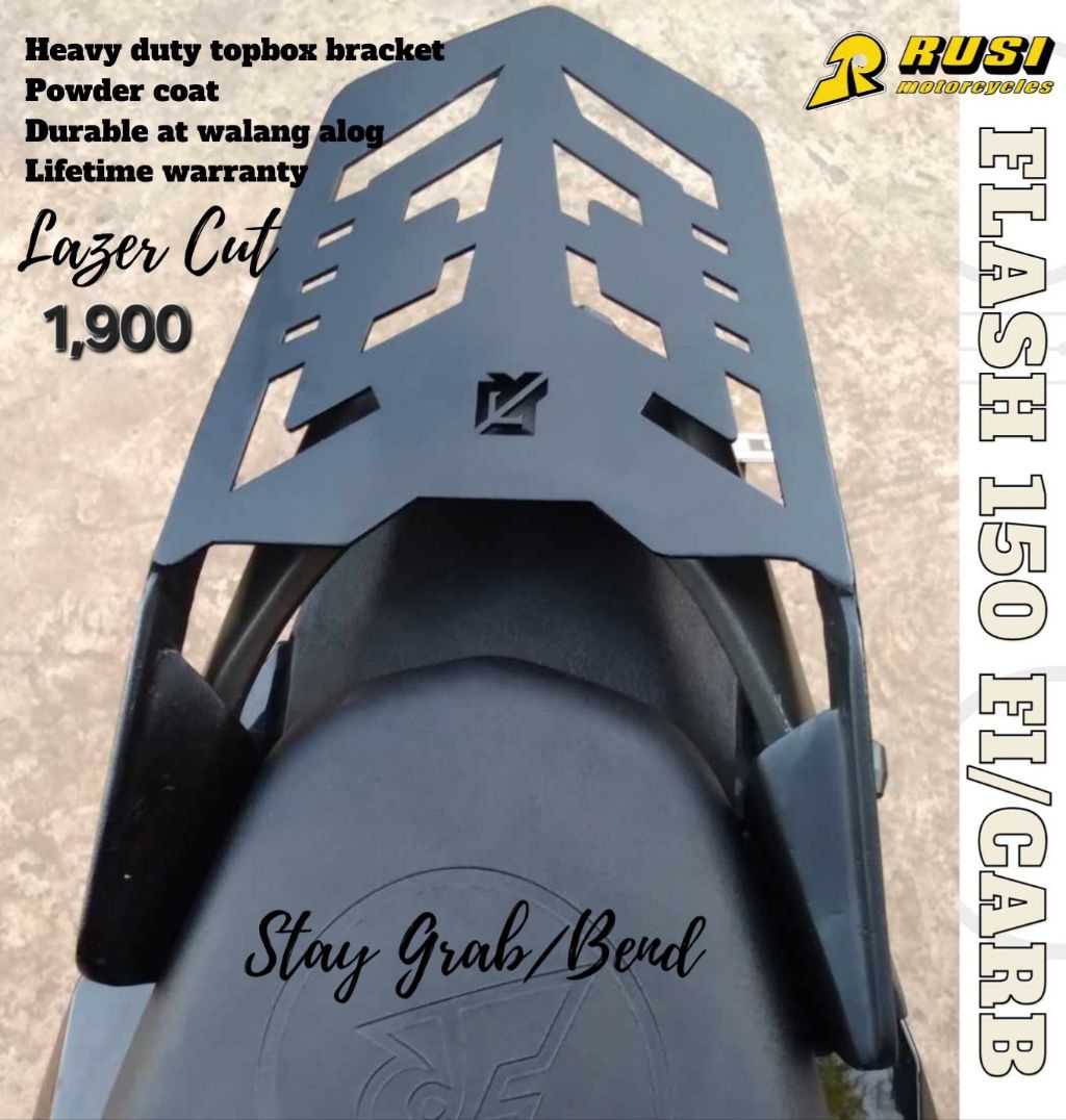 Rusi Flash 150 Fi/Carb Flash 150x Stay Grab Lazer Cut Bended Topbox ...