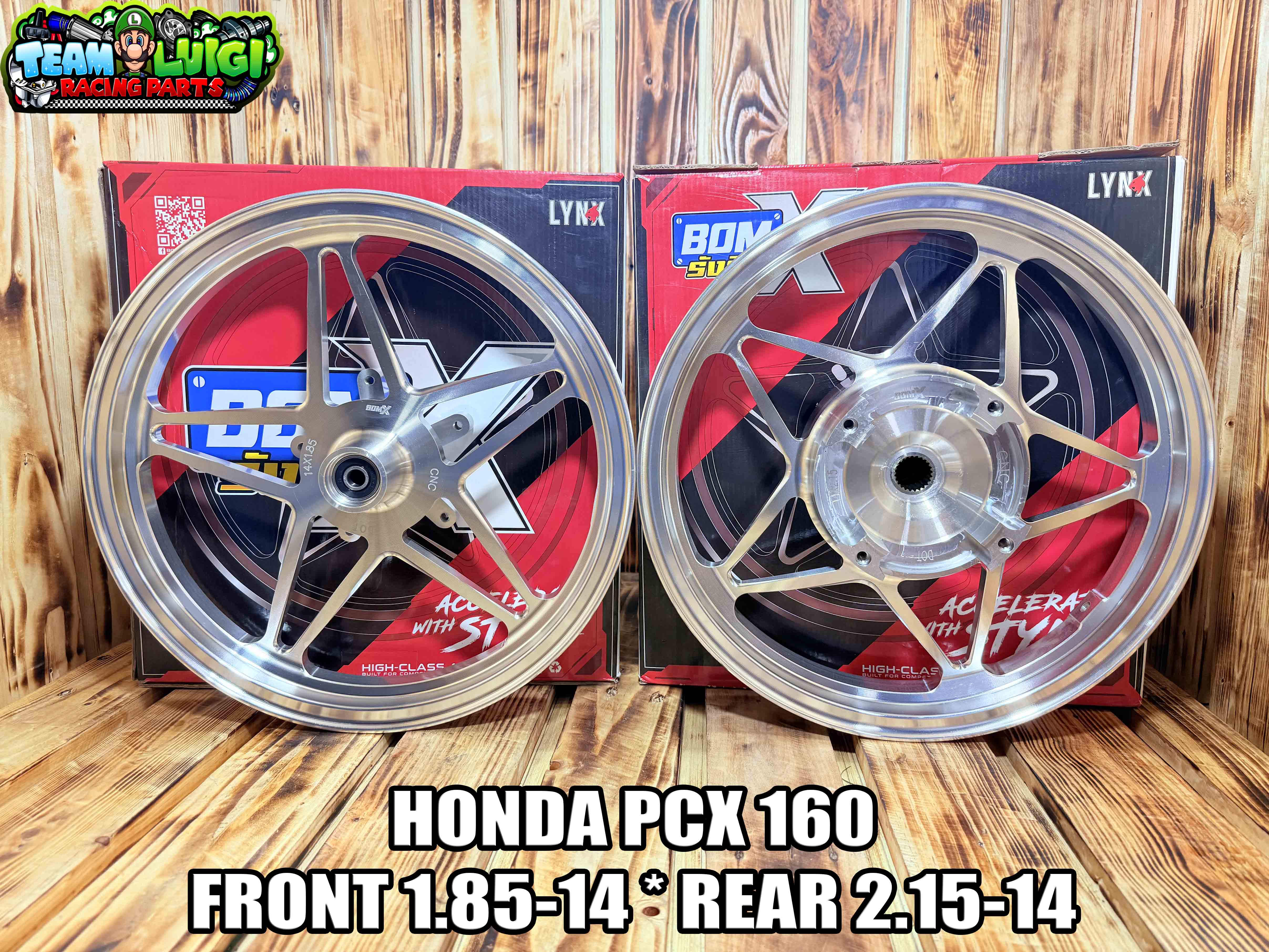 BOM X LYNX CNC MAGS 14s 5 SPOKES HONDA PCX 160 (100% MADE IN THAILAND ...