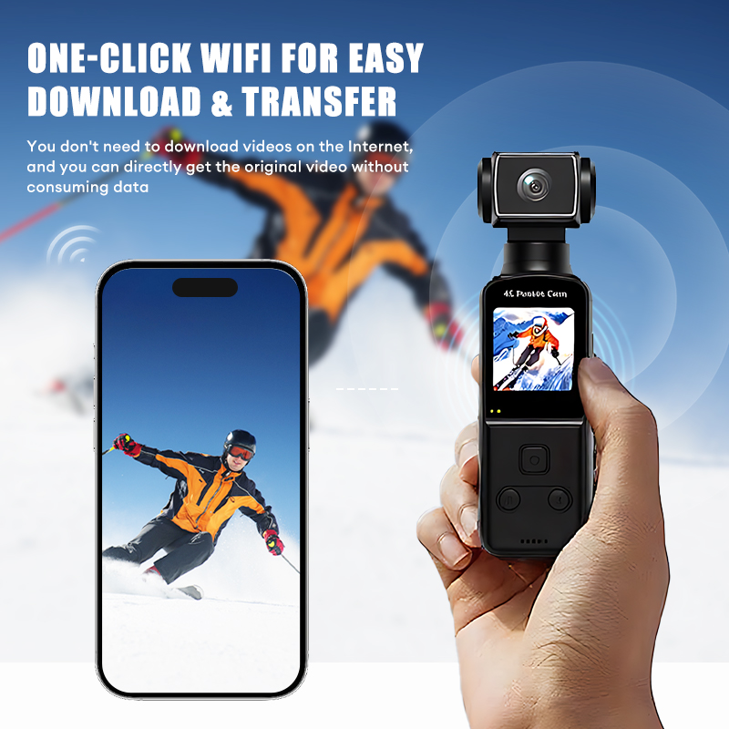 4K Ultra HD Pocket Action Camera Black 1.33" HD the front LCD display ...