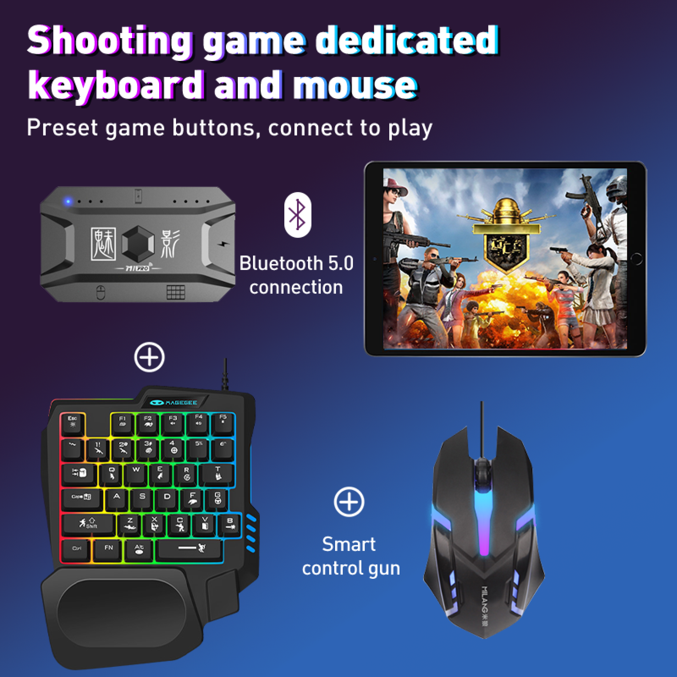 M1 Game keyboard PUBG CFM Artifact Keyboard and Mouse Set Mobile Games ...