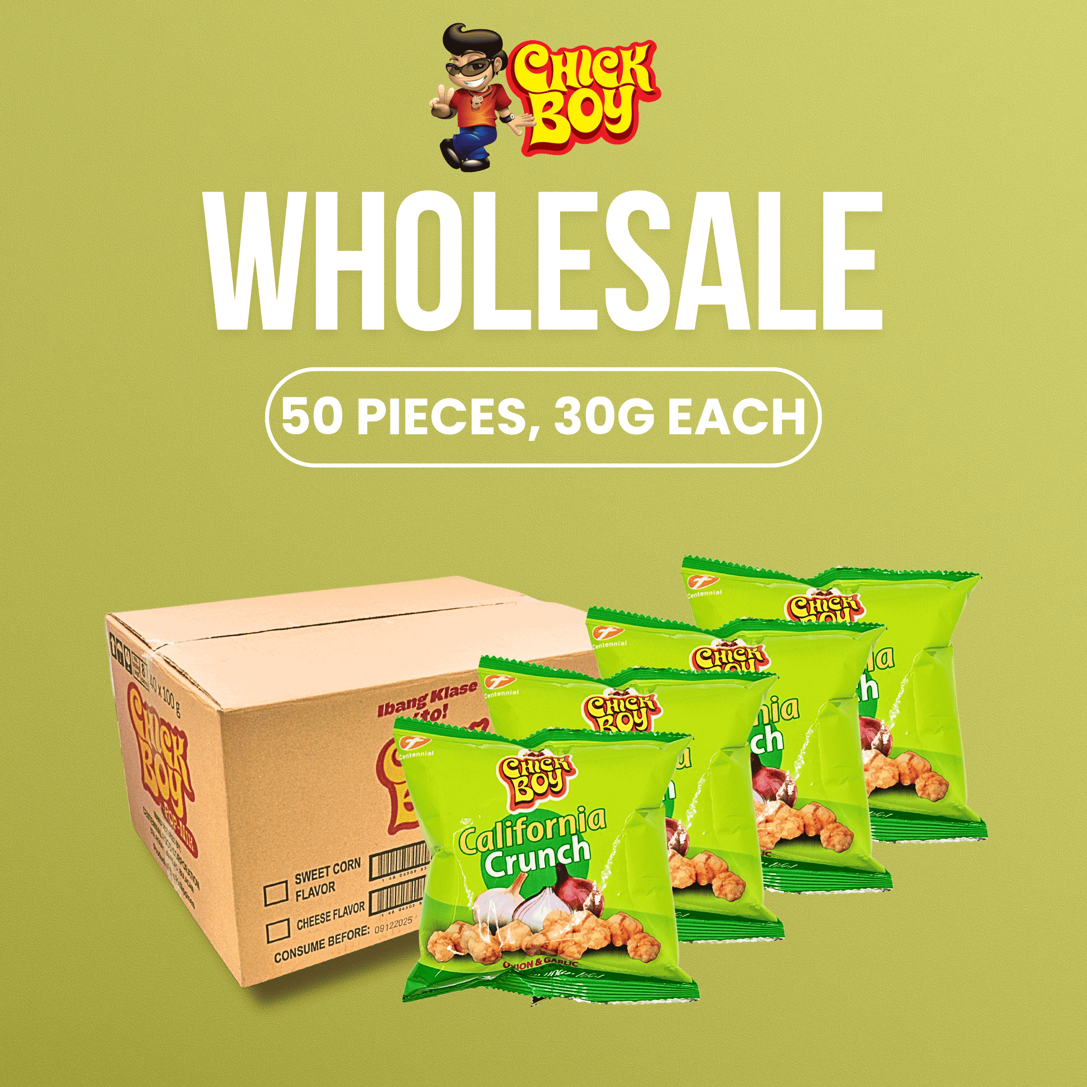 WHOLESALE ChickBoy Snacks Popnik - Onion & Garlic | Shopee Philippines