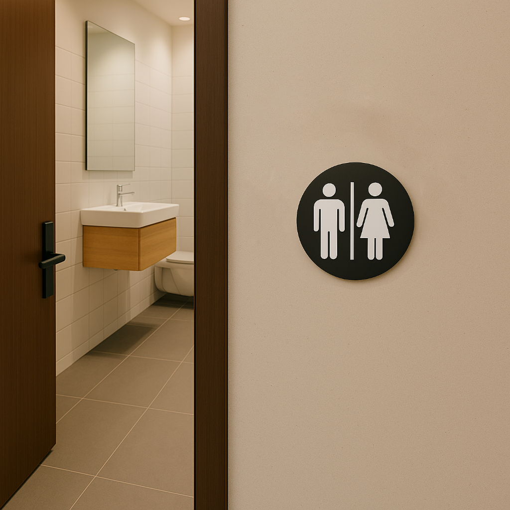 Male/Female Acrylic Restroom Sign Public Toilet Door Sign Bathroom ...