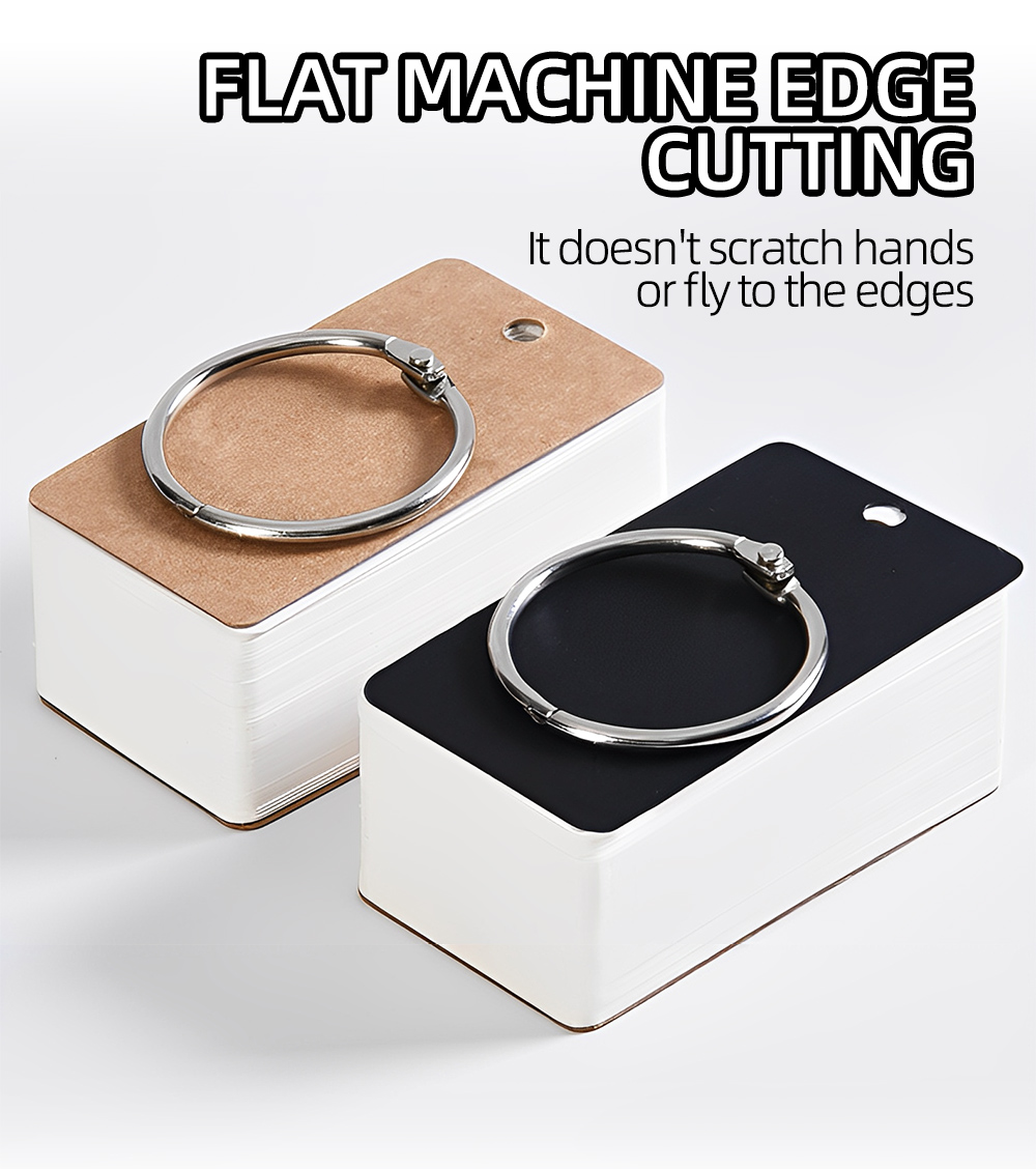 400 Sheets Iron Ring Handwritten Memo Hard Blank English Word Card ...