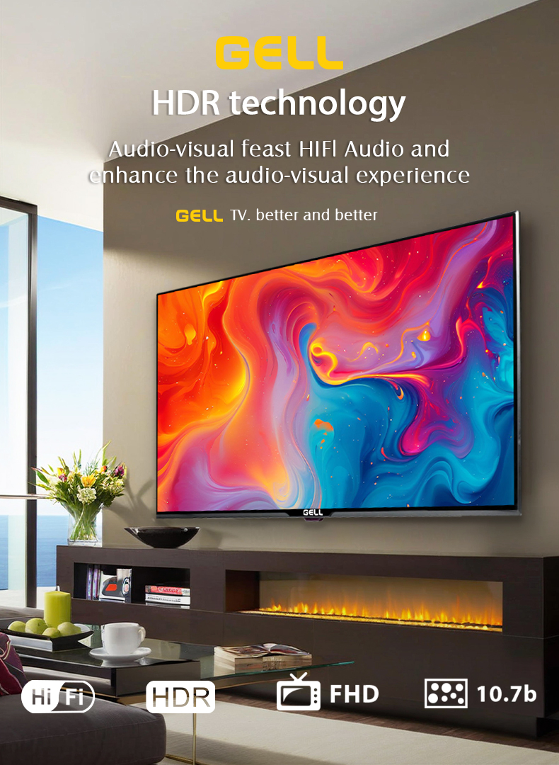Gell Smart TV 55 Inch LED 43 Inch Android Smart TV Flat Screen ...
