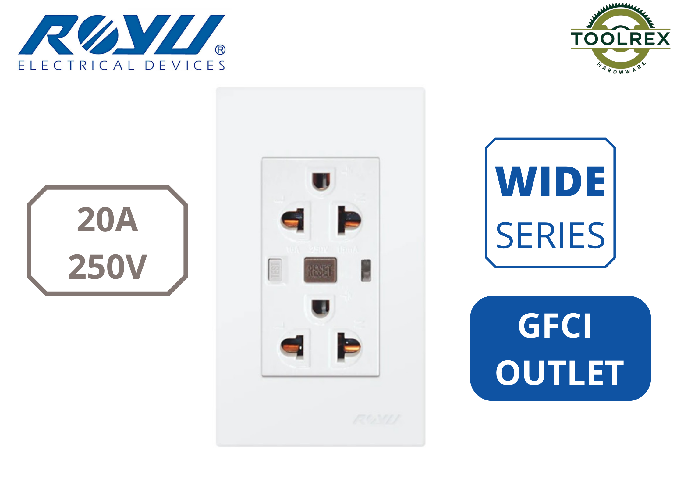 ROYU Wide Series GFCI Outlet 20Amp | Shopee Philippines