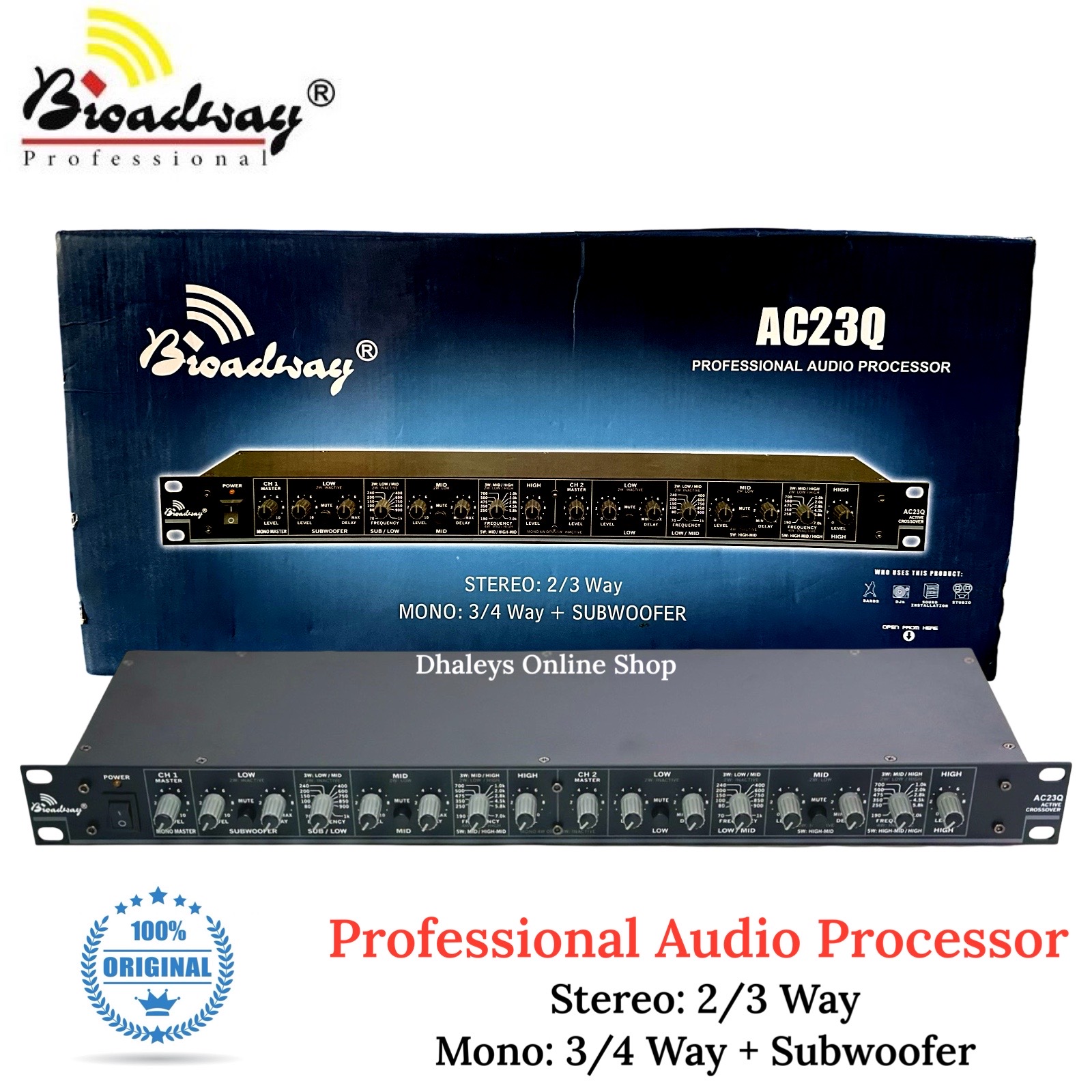 Broadway AC23Q Professional Audio Processor Crossover 2/3/4 way ...