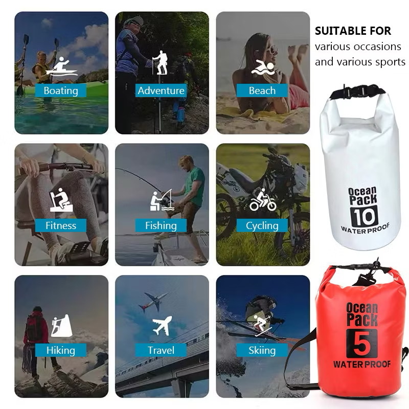Dry Bag (2L 3L 5L 10L) Outdoor Waterproof Bag 7 Size Ocean Pack Dry Bag Sling Shoulder Backpack ...