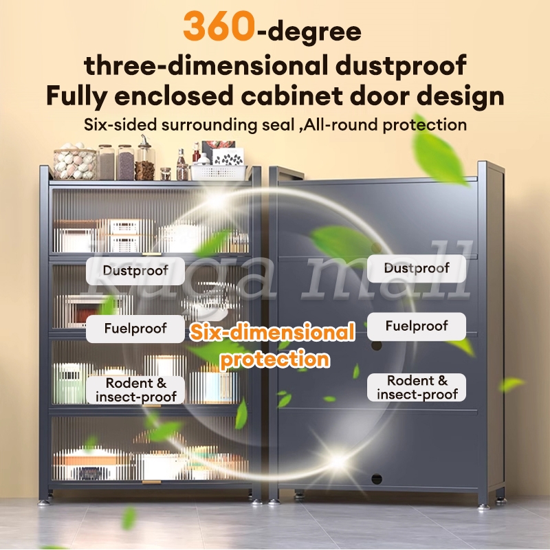 Kitchen Dust Cabinet Rack Dustproof Storage Cabinet Carbon Steel Multi ...