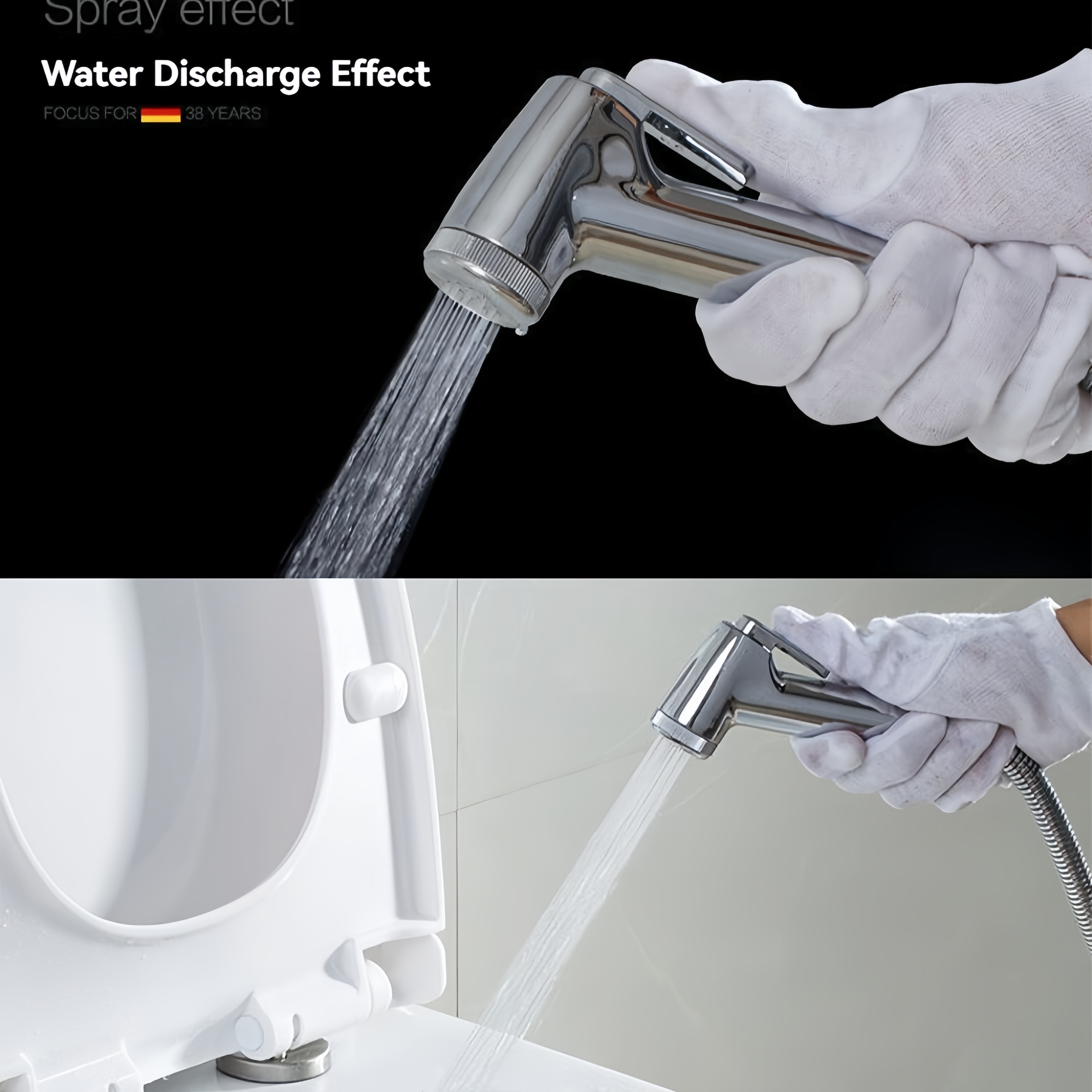 FETTY ABS Bidet Set With Hose Toilet Handheld Bidet Sprayer Holder ...
