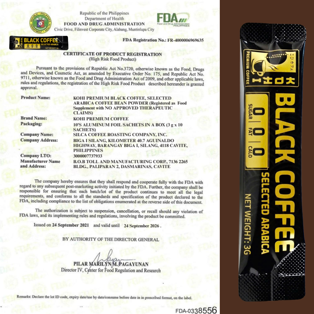 [NEW] KOHI Premium Black Coffee Kofe High protein and no sugar zero fat ...