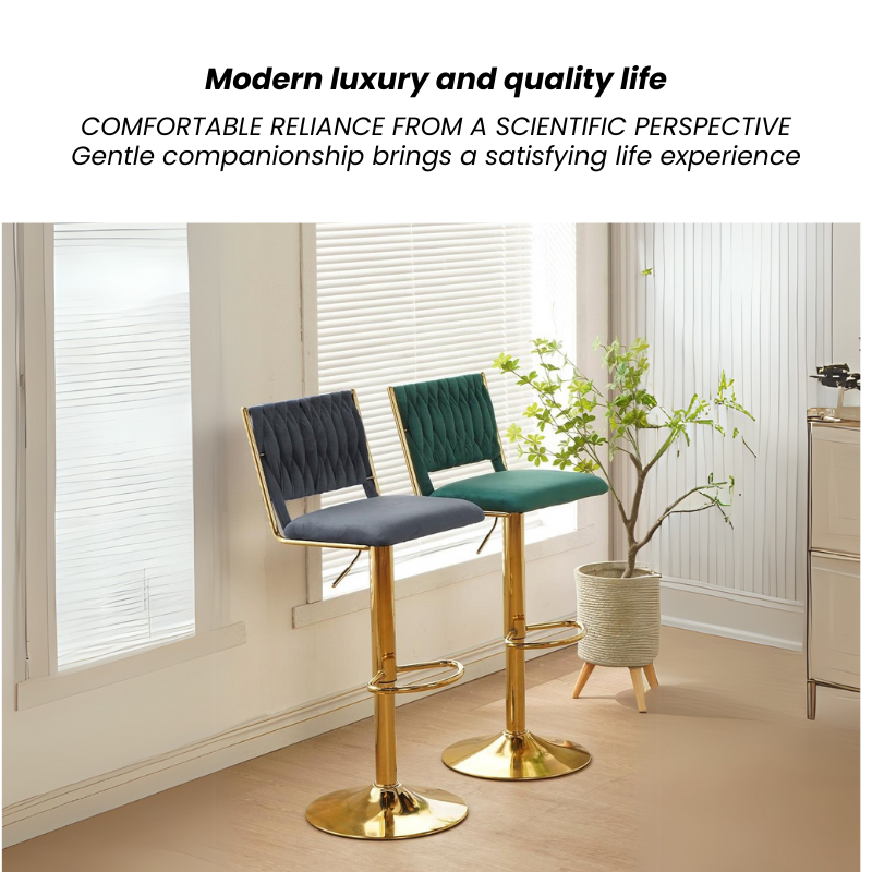 Modern simple bar stool lifts/rotates gold stools light luxury bar ...