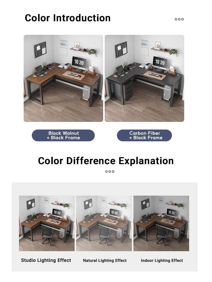 COD L-shaped Office Desk Corner Computer Table Home Study Table Gaming ...