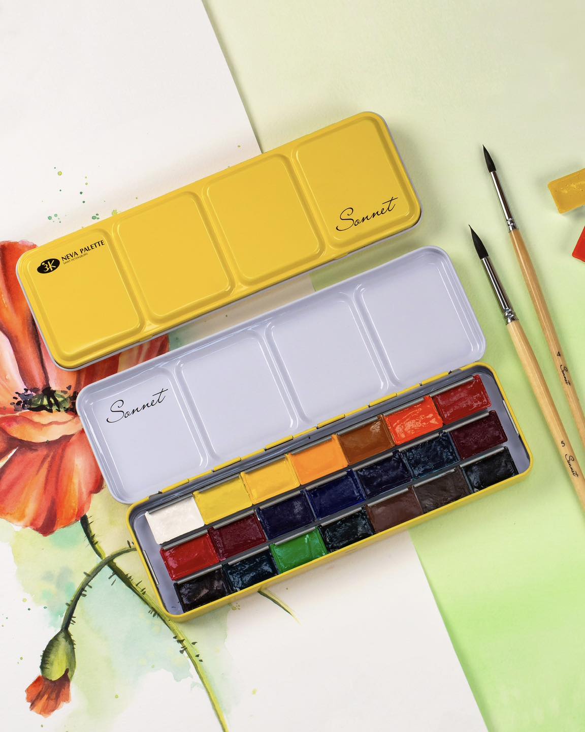 Sonnet Watercolor Paint Set Full Pans 21 Colors | Shopee Philippines