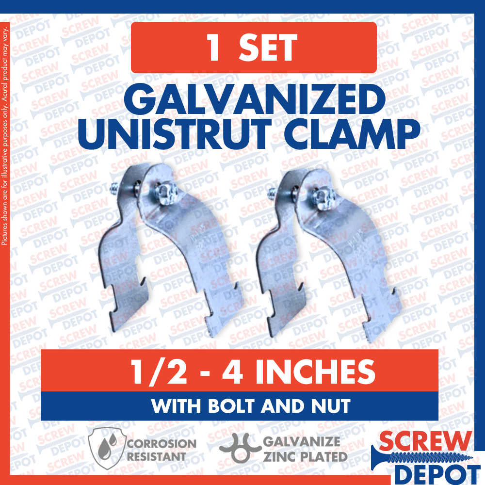 1PAIR GI Unistrut Clamp 1/2 | 3/4 | 1 | 1-1/4 |1-1/2 | 2 | 2-1/2 | 3 ...