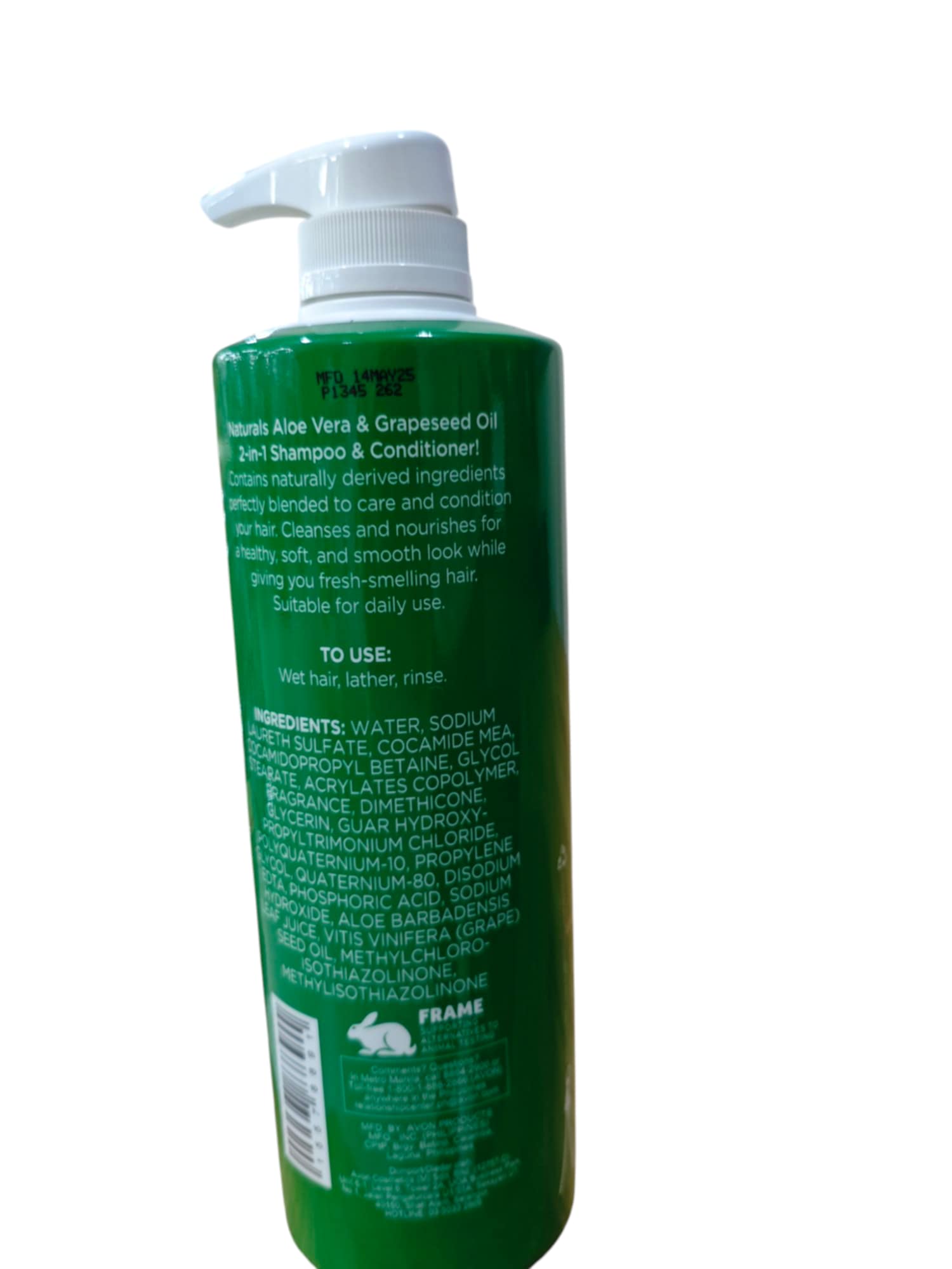 AVON NATURALS ALOE VERA & GRAPESEED 2IN 1 SHAMPOO & CONDIONER | Shopee ...