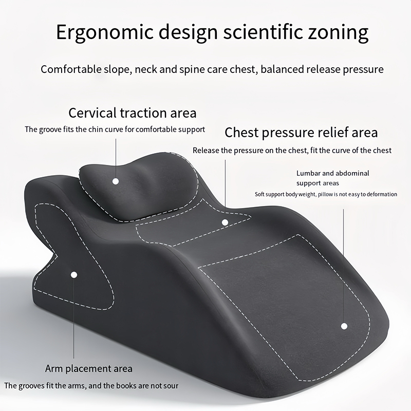 Bed Multifunctional Ergonomic Wedge Pillow with New Prone Position for Reading Unique Curved ...