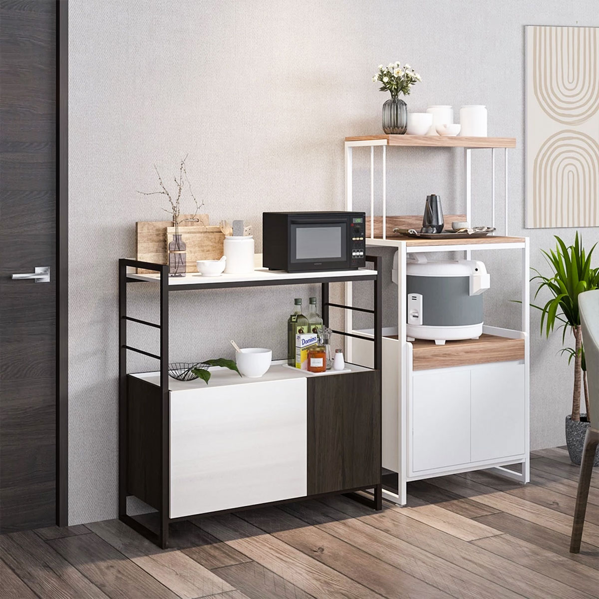 EGOSHOP Kitchen microwave storage cabinet, multi-layer cabinet ...