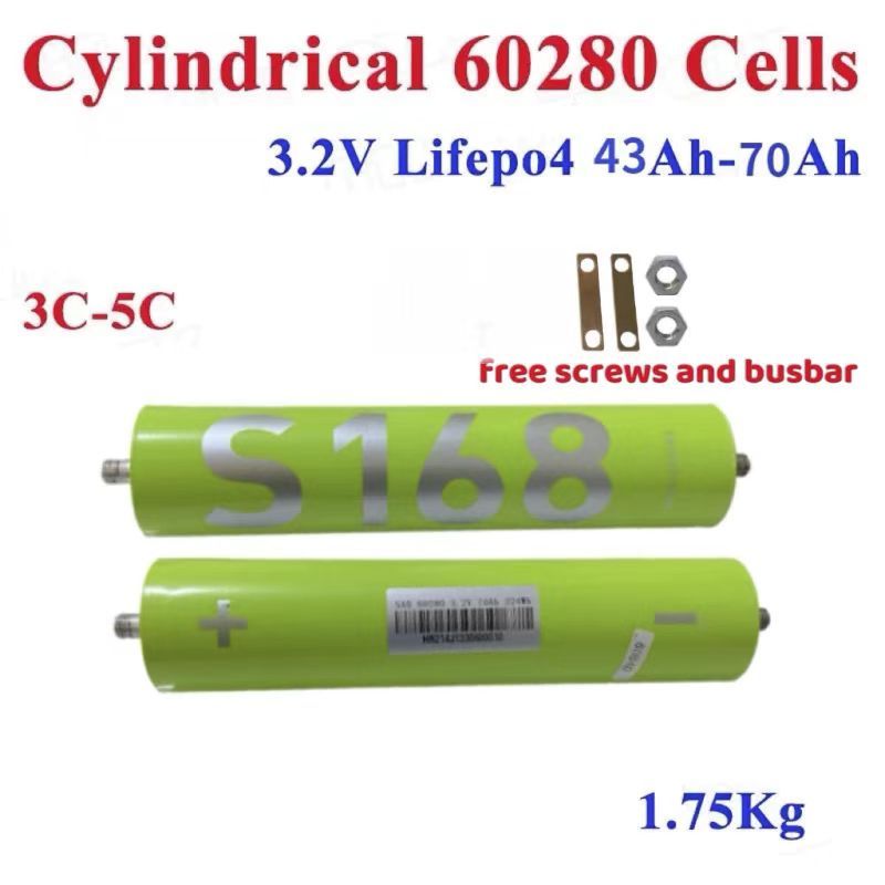S168 Lifepo4 Battery 3.2v 60Ah 70Ah 60280 Cylindrical For Power Tools ...
